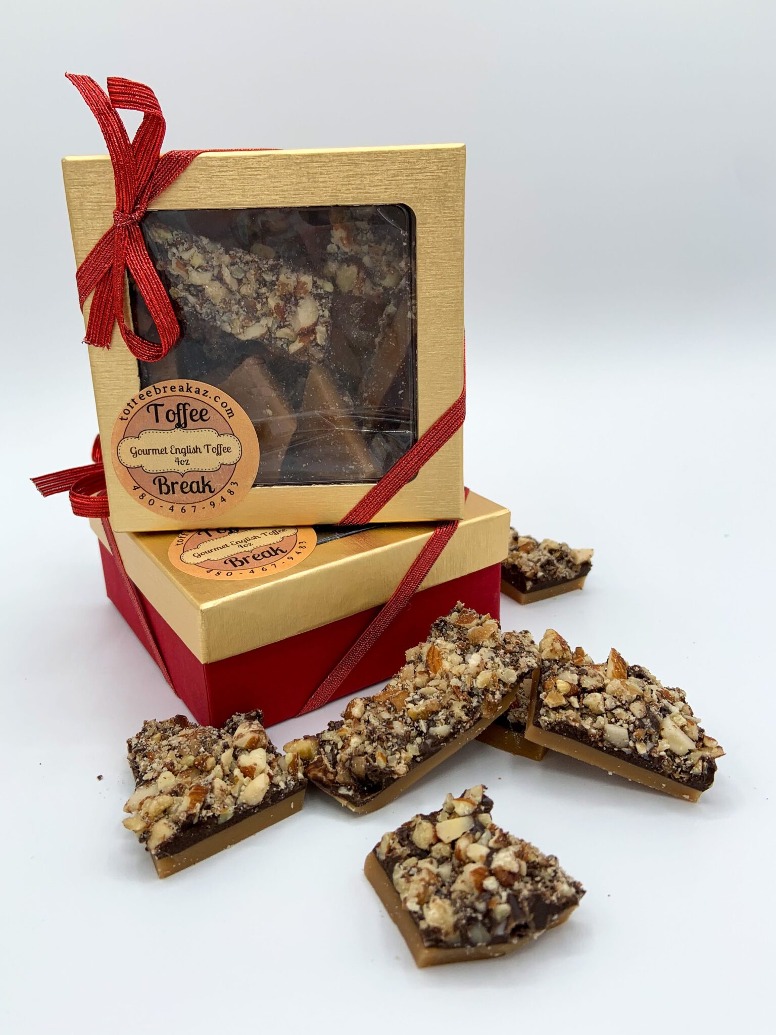 4 oz red box Gourmet English Toffee – Toffee Break AZ