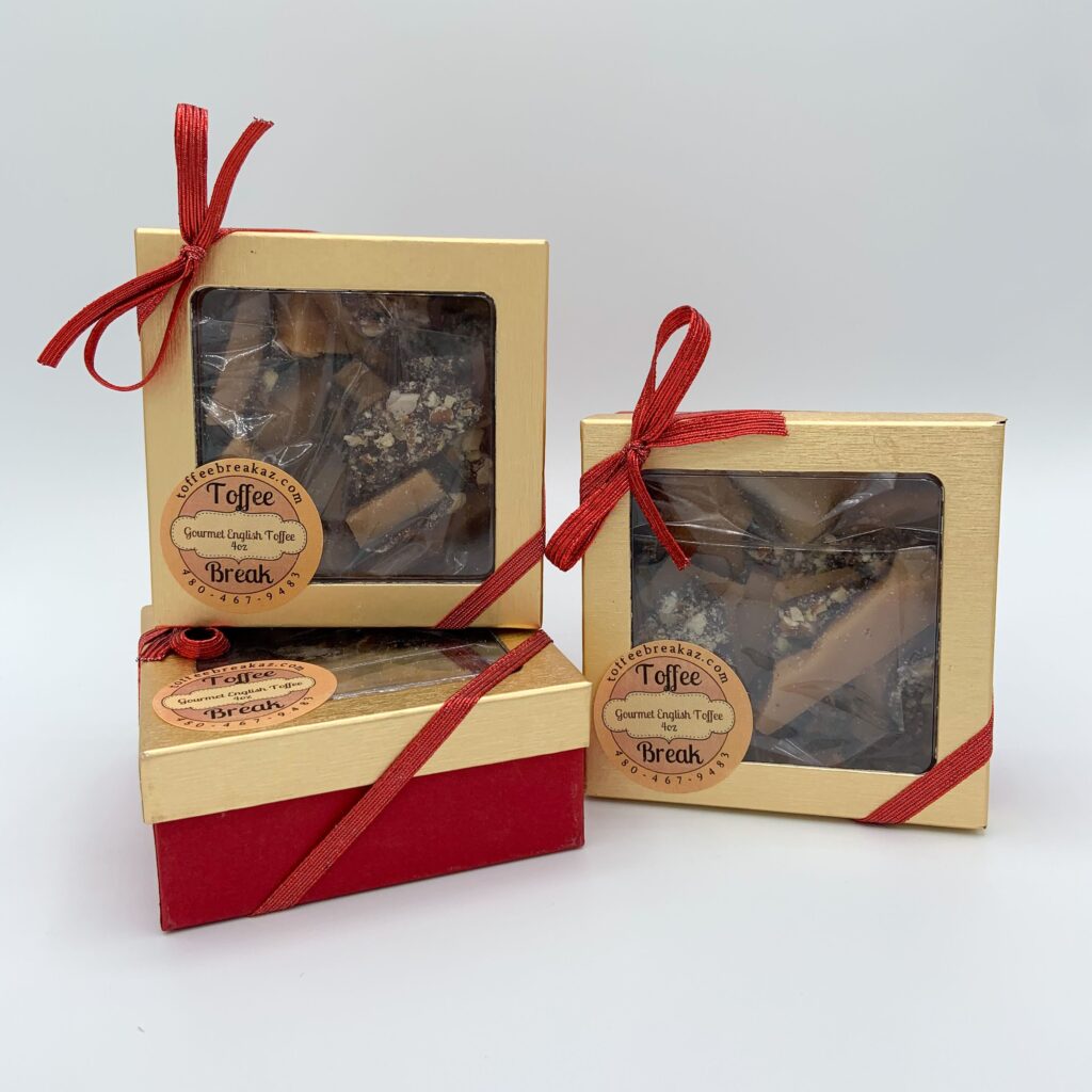 4 oz red box Gourmet English Toffee – Toffee Break AZ